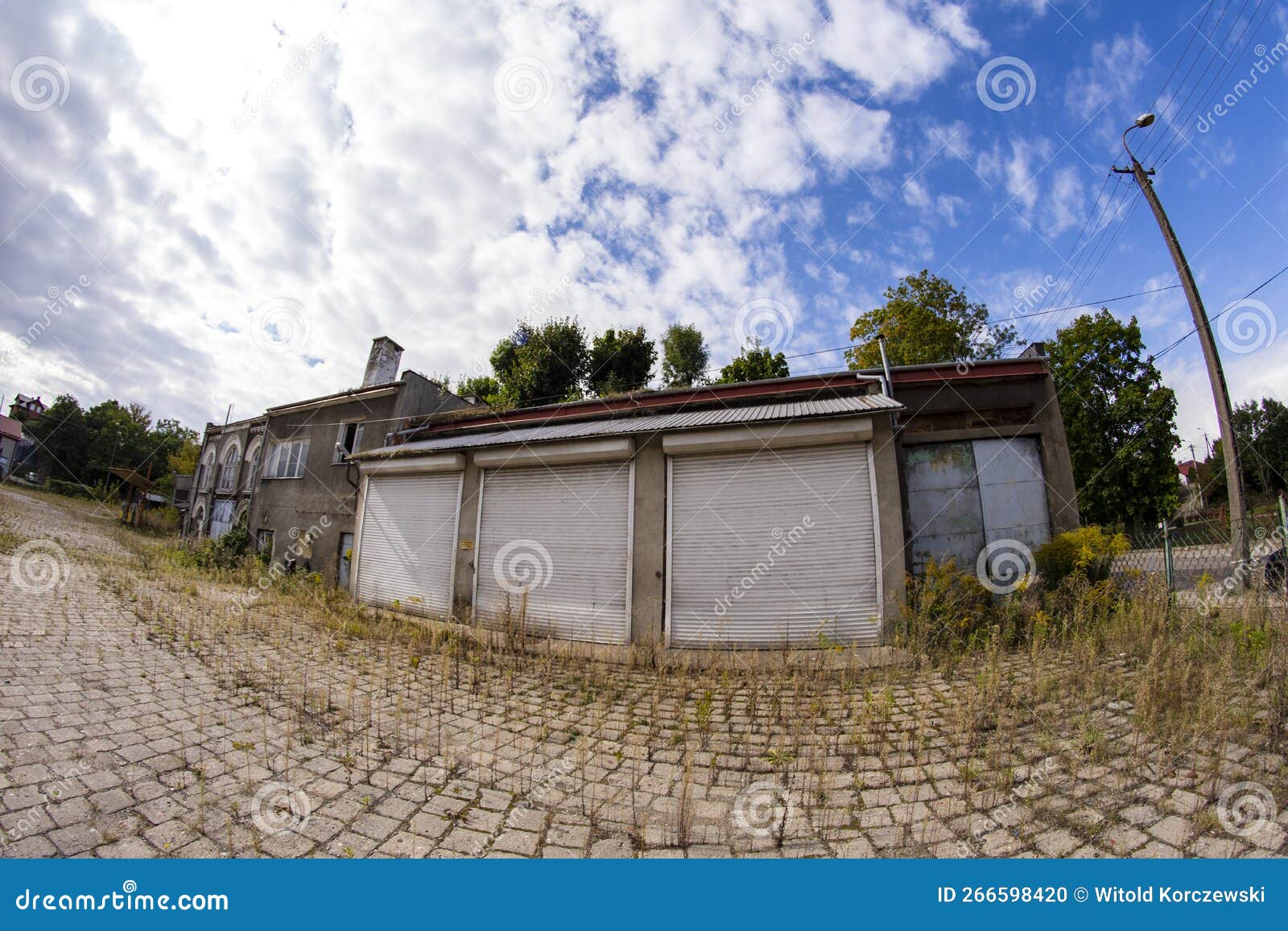 Abandoned and Neglected Building Under a Blue Sky on a Sunny Day ...