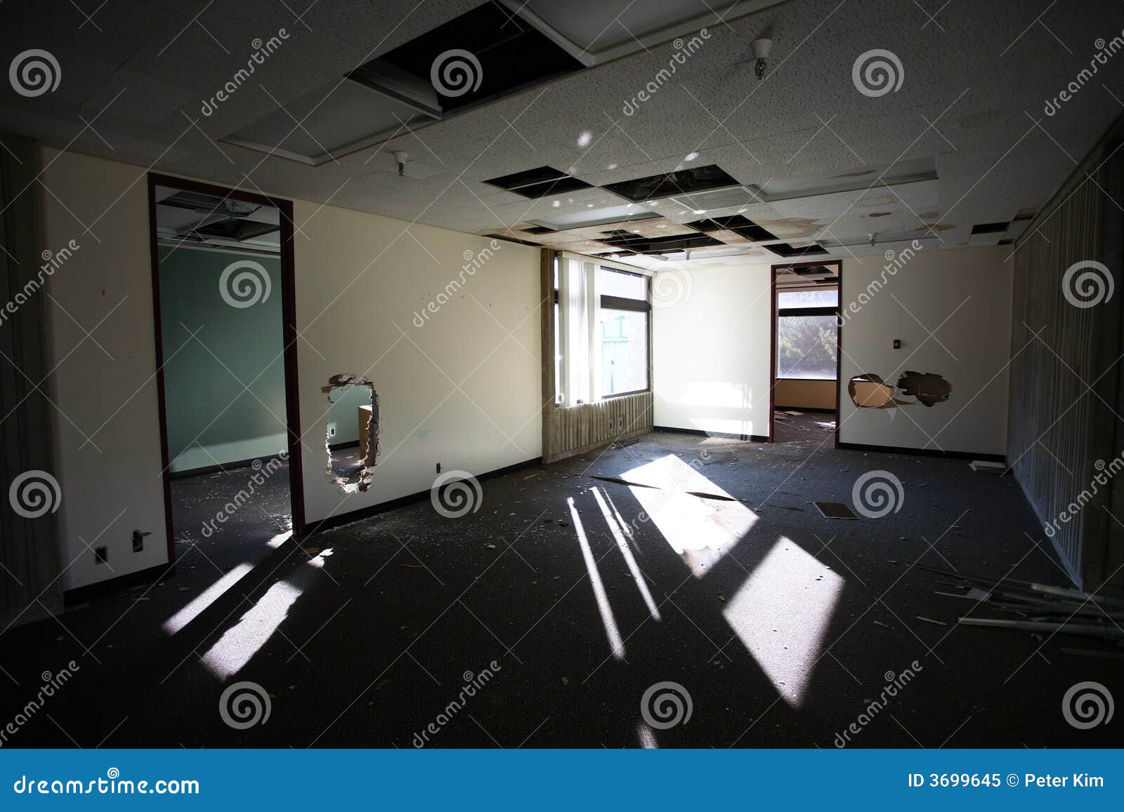 Abandoned office building stock image. Image of doorway - 3699645