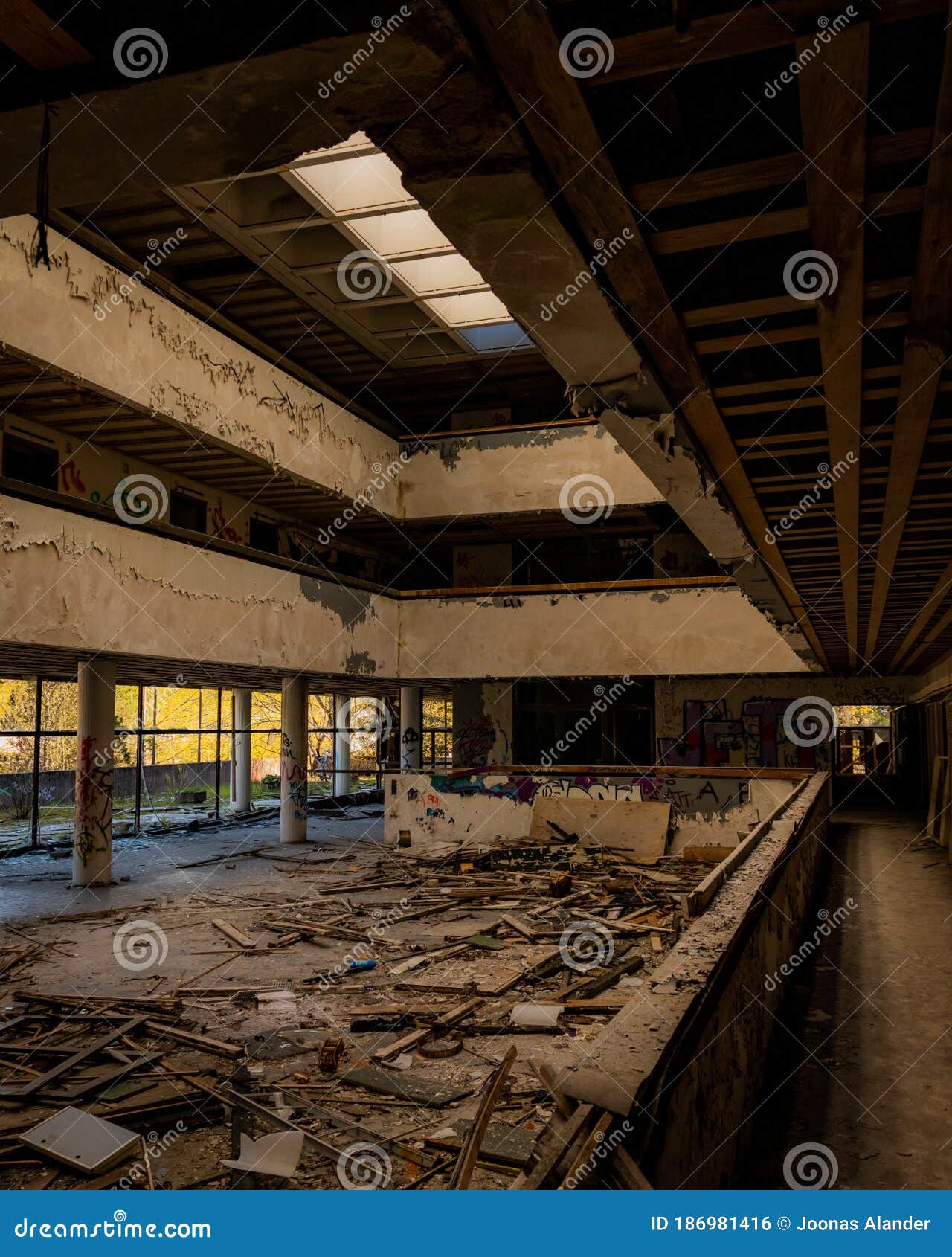 Abandoned office building stock photo. Image of building - 186981416