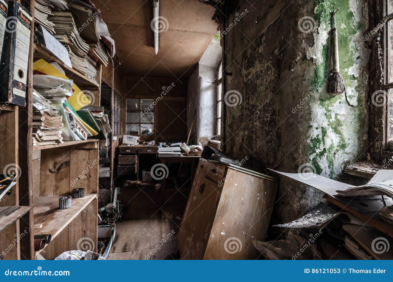 Abandoned Office in Factory Editorial Stock Photo - Image of product ...