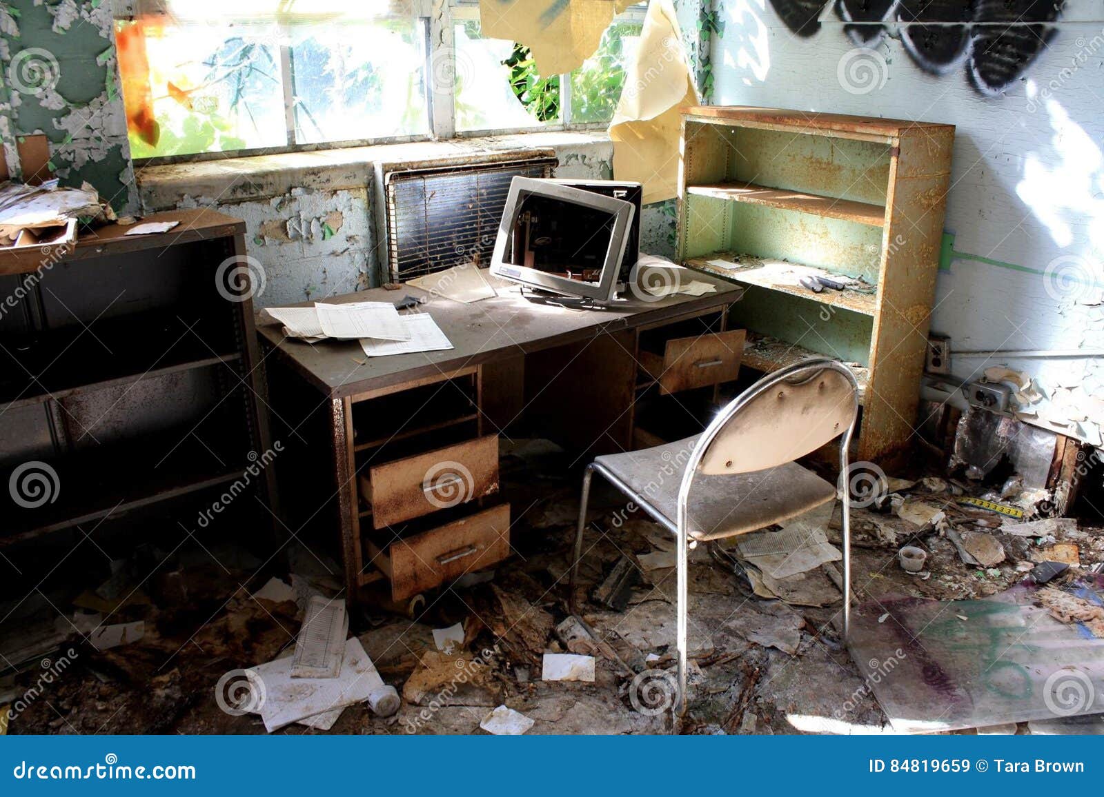 Abandoned Office Room With The Scene Of Decay Royalty-Free Stock ...