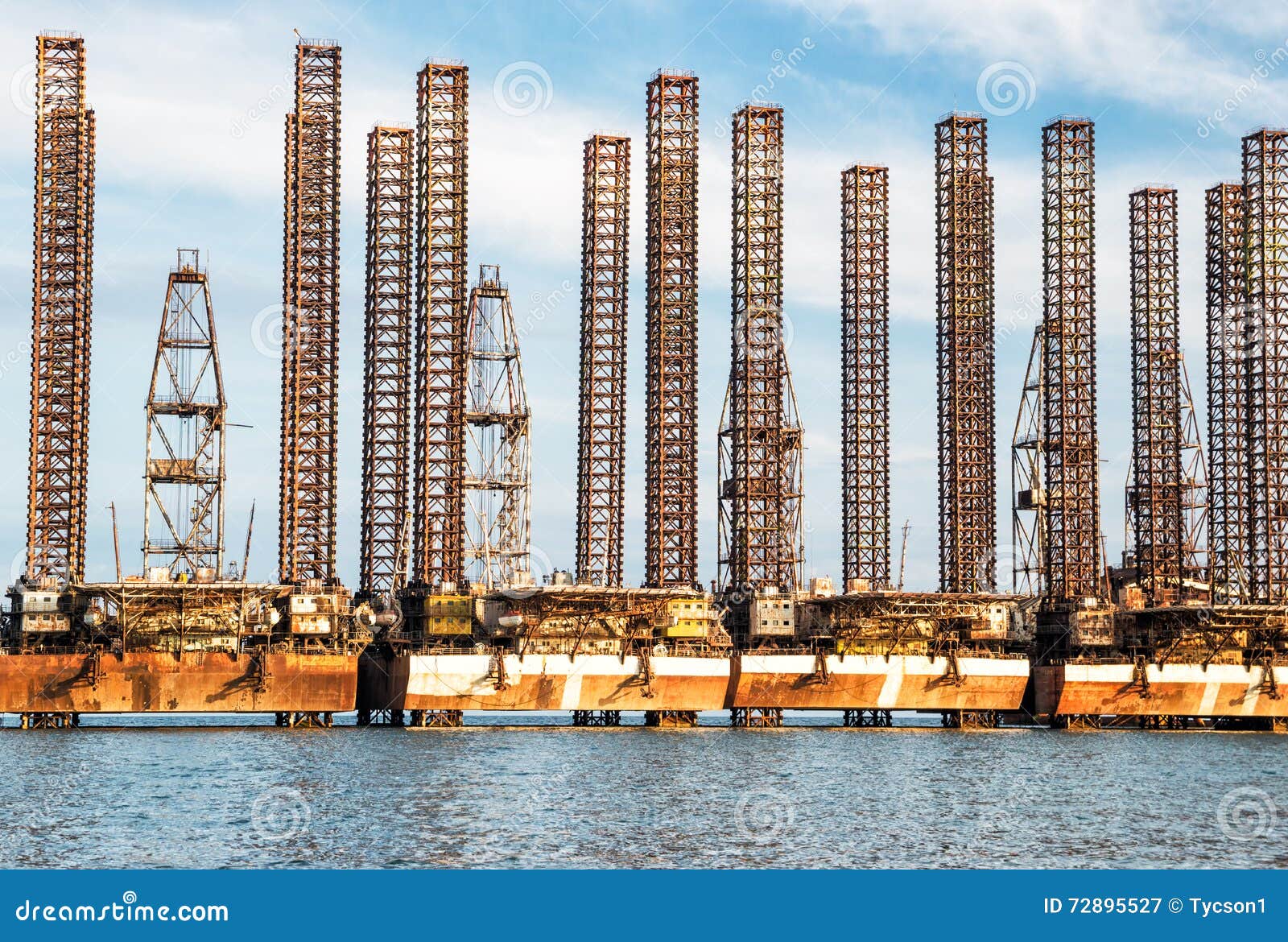 Abandoned oil rigs stock image. Image of natural, factory - 72895527