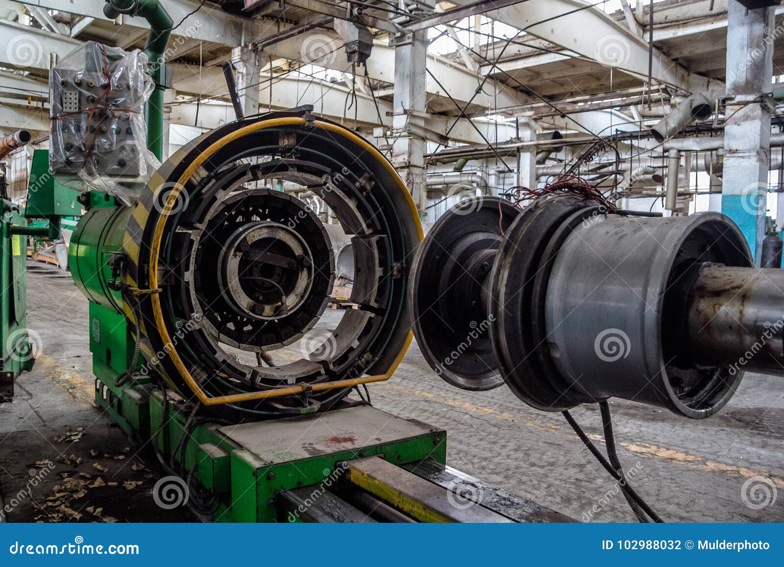 Abandoned Old Auto Tire Factory with Rusted Machine Tools. Abandoned ...