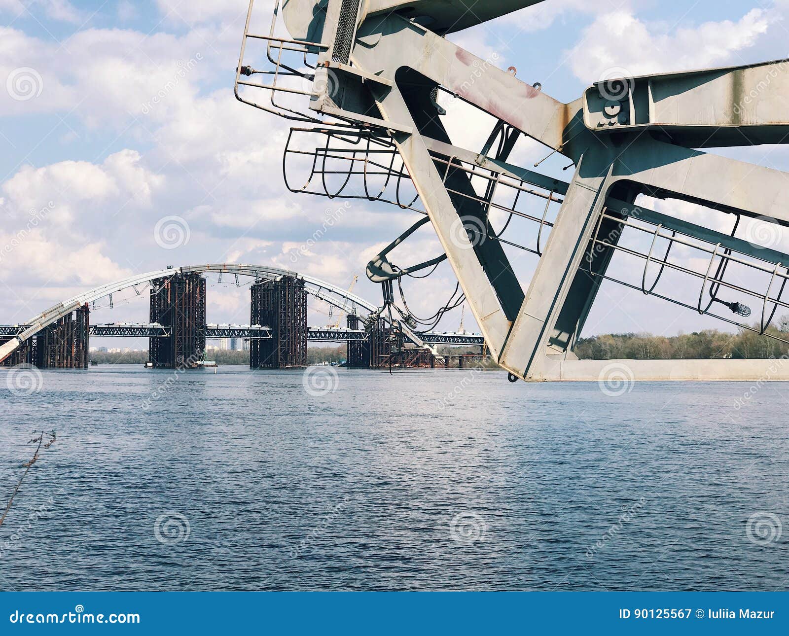 Abandoned Old Bridge Big Engineering Construction Stock Image - Image ...