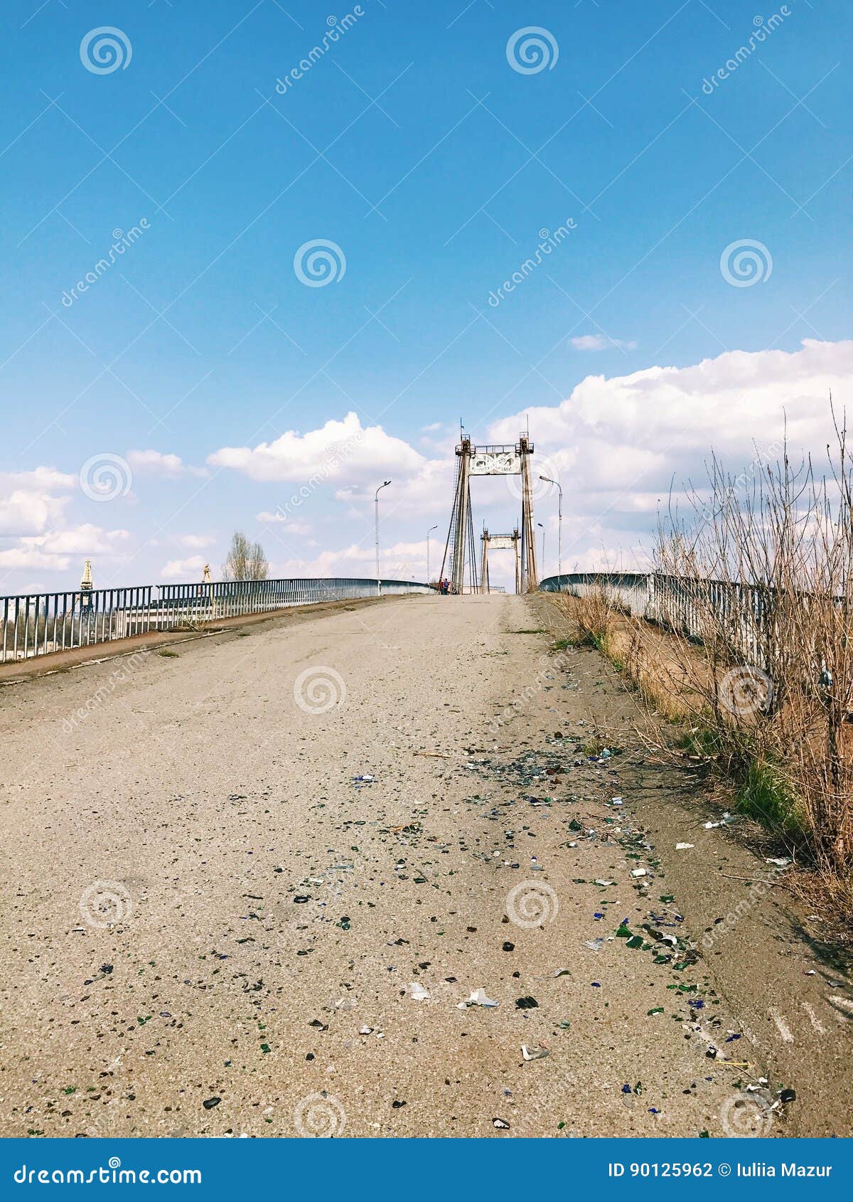 Abandoned Old Bridge Big Engineering Construction Stock Photo - Image ...