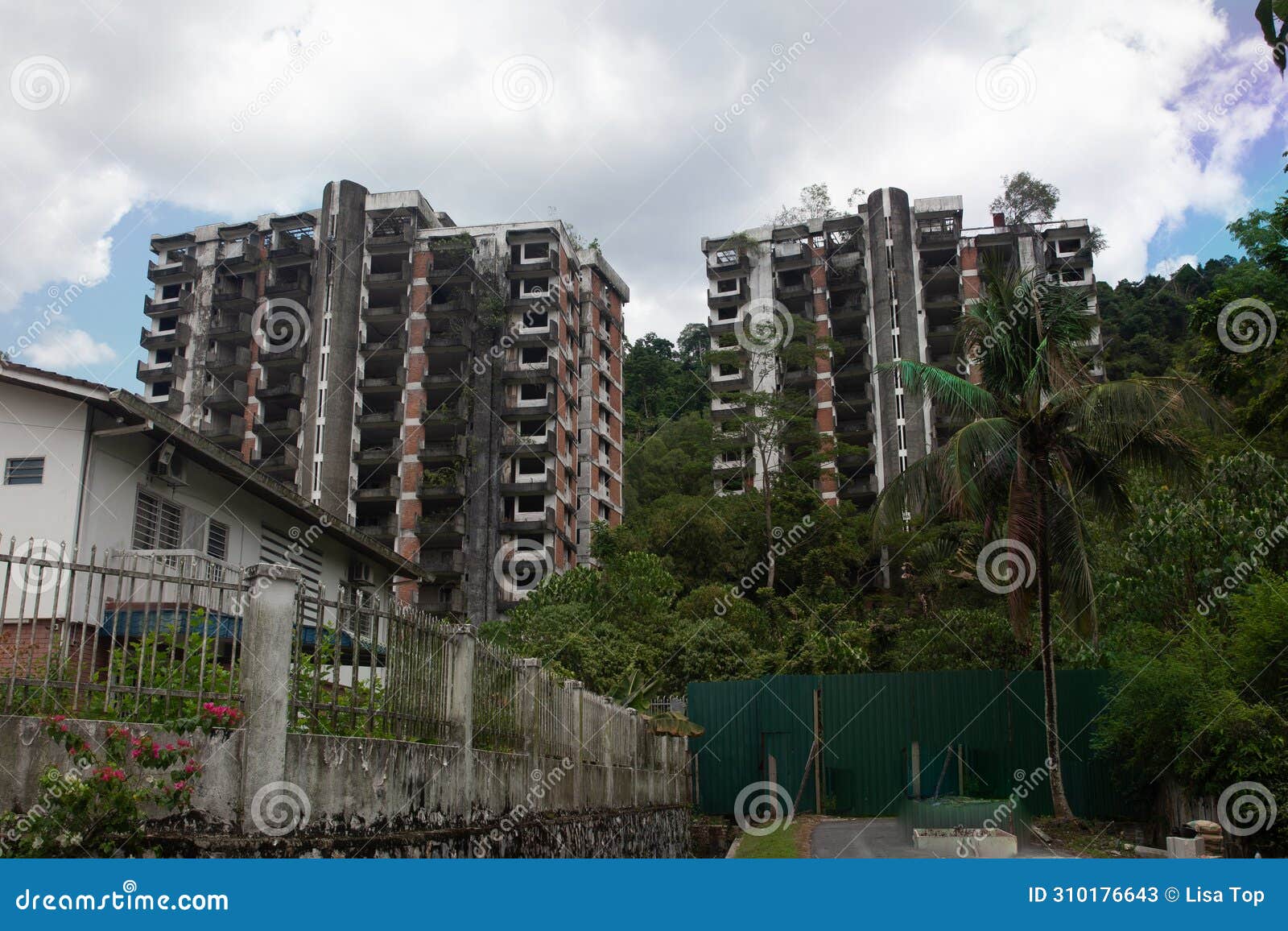Abandoned Old Condominiums stock image. Image of klang - 310176643