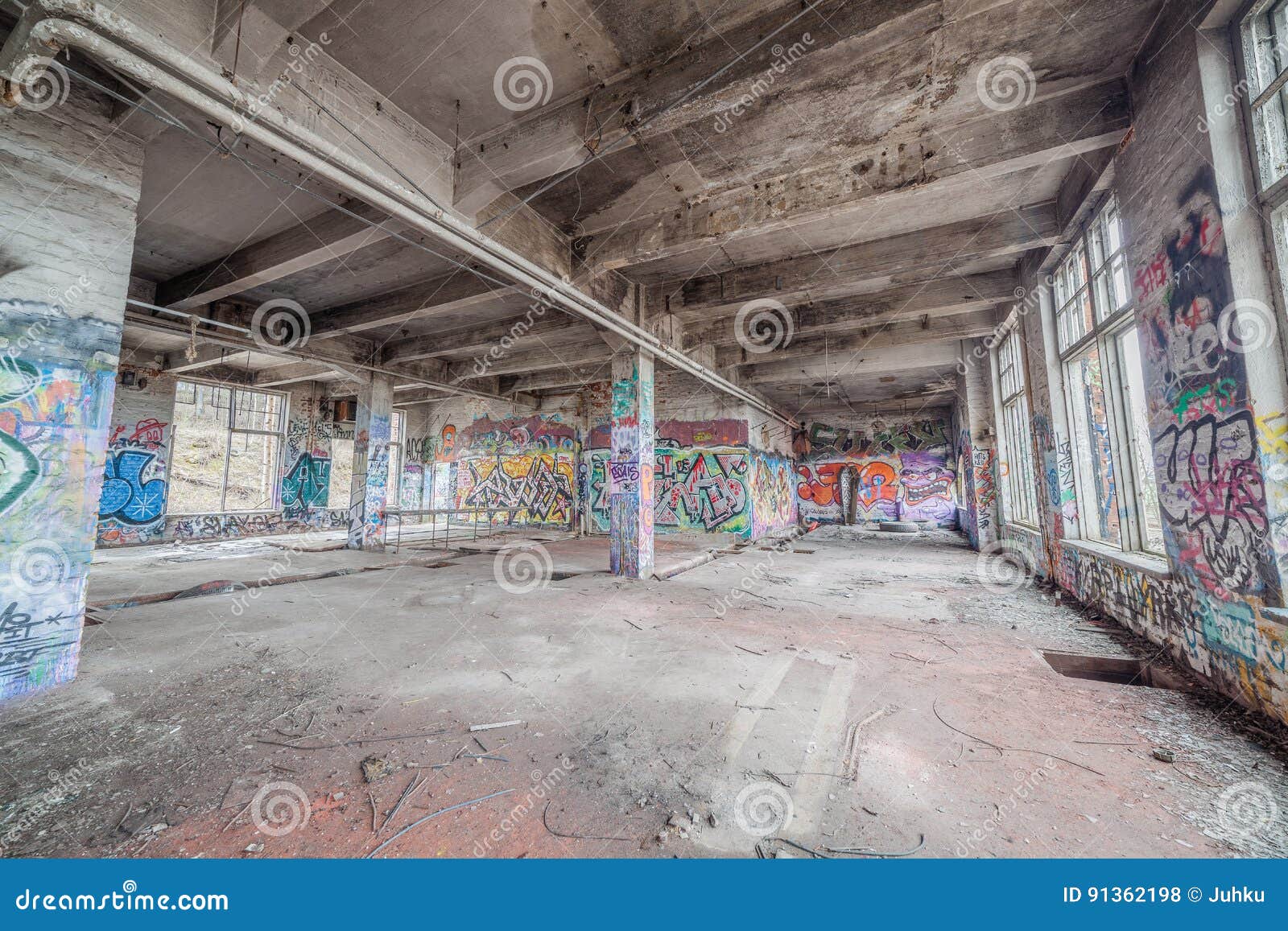 Abandoned Old Factory Building Editorial Stock Photo - Image of pillar ...