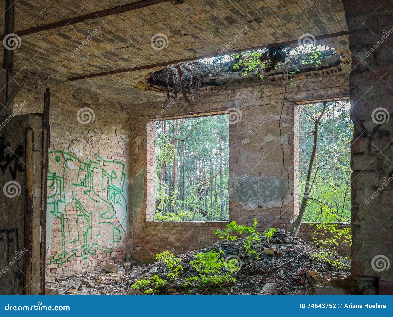 Abandoned Old House Building Interior Stock Photo - Image of damaged ...