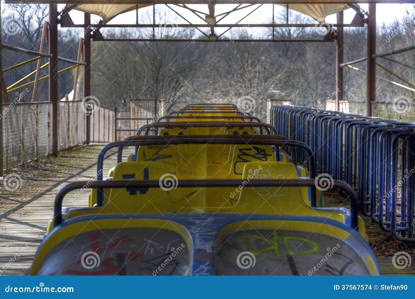 Abandoned Old Roller Coaster Stock Photo - Image of forgotten ...