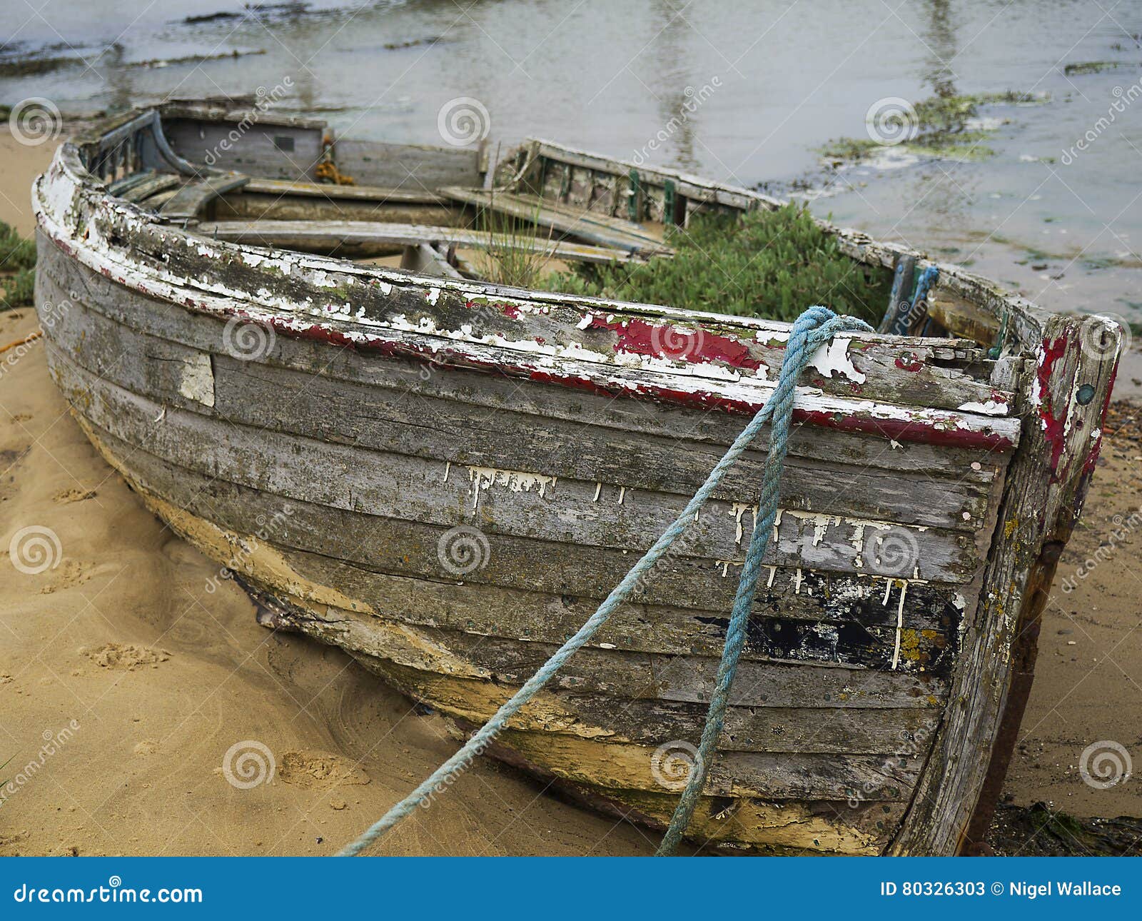 Abandoned Old Rowing Boat Wreak Stock Image - Image of protection ...