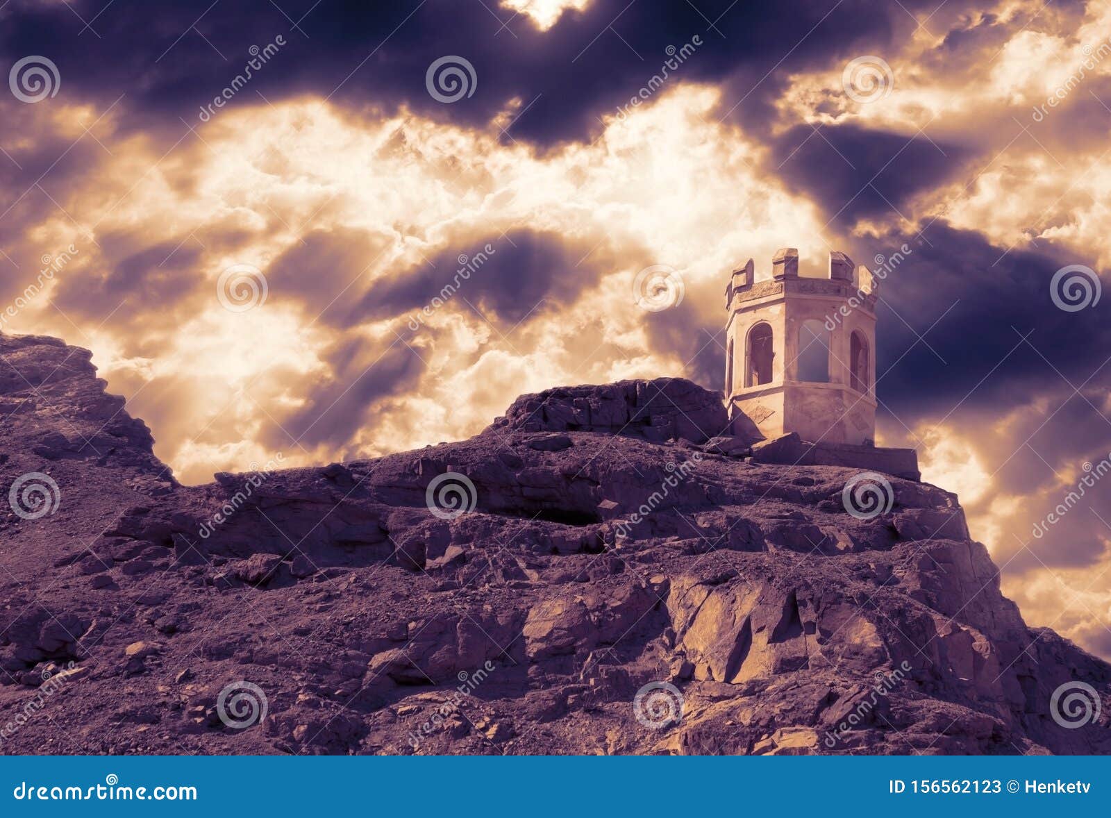 Abandoned Old Stone Small Tower Stock Image - Image of house, city ...