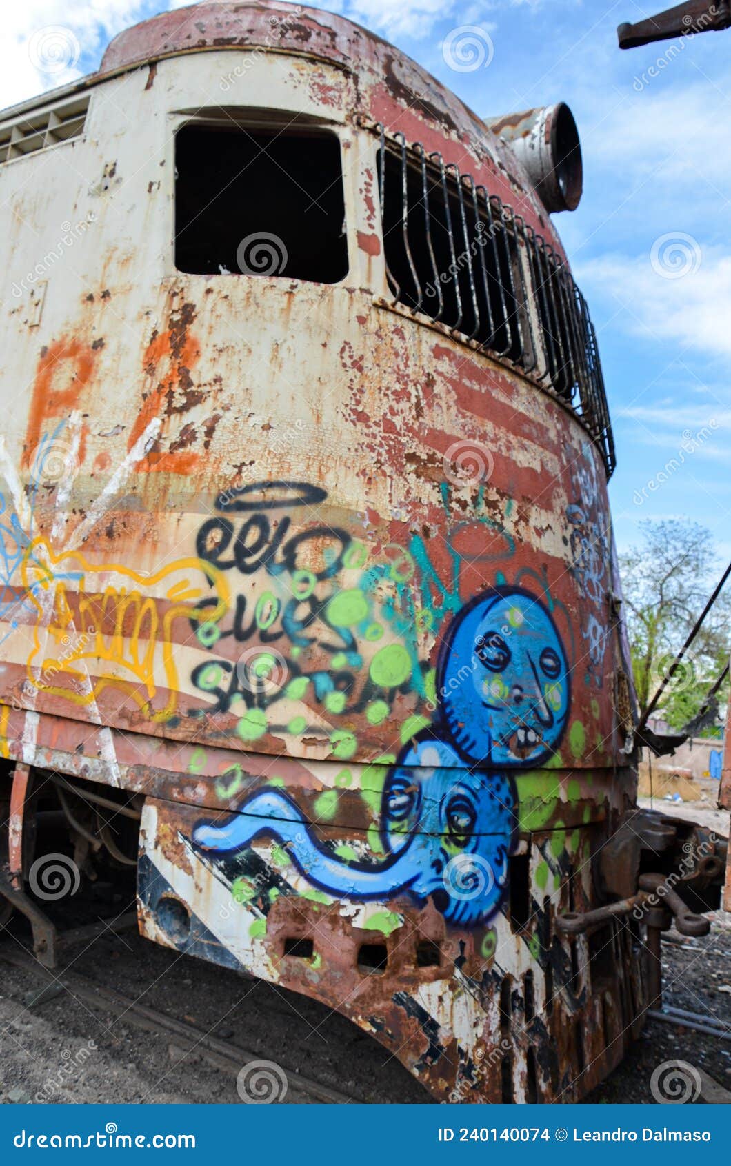 Abandoned Old Train with Rust and Graffitis Editorial Stock Image ...