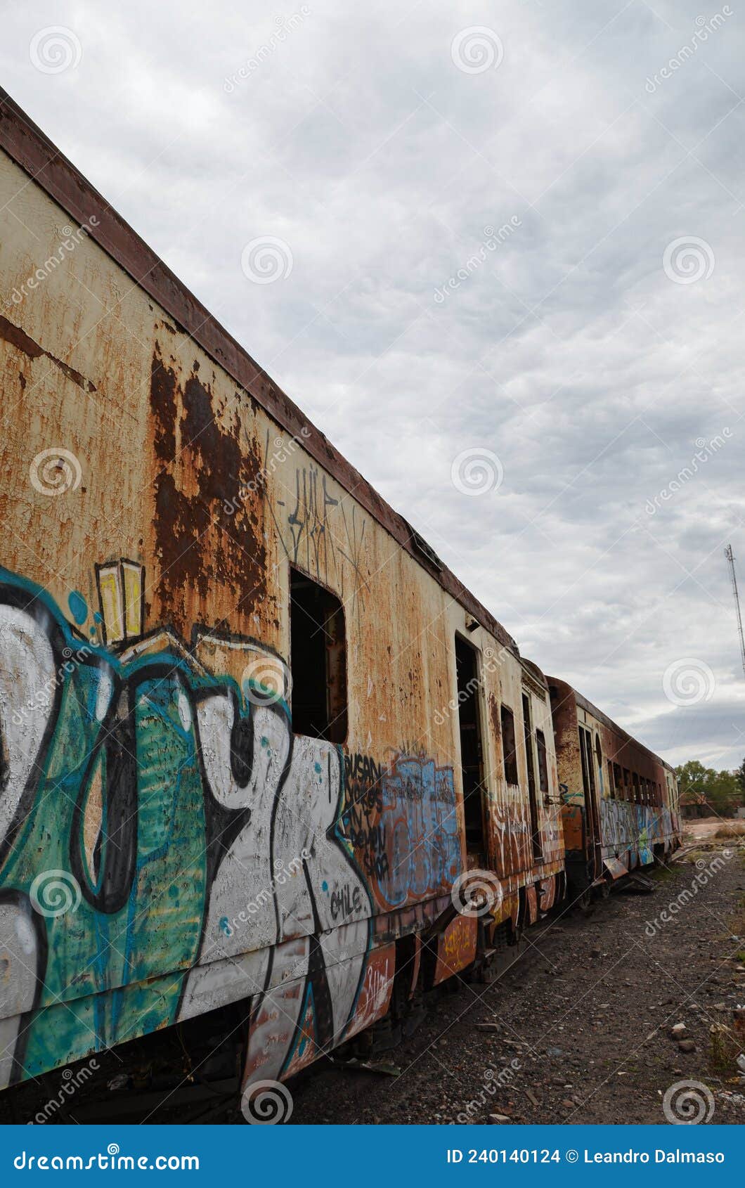 Abandoned Old Train with Rust and Graffitis Stock Photo - Image of ...