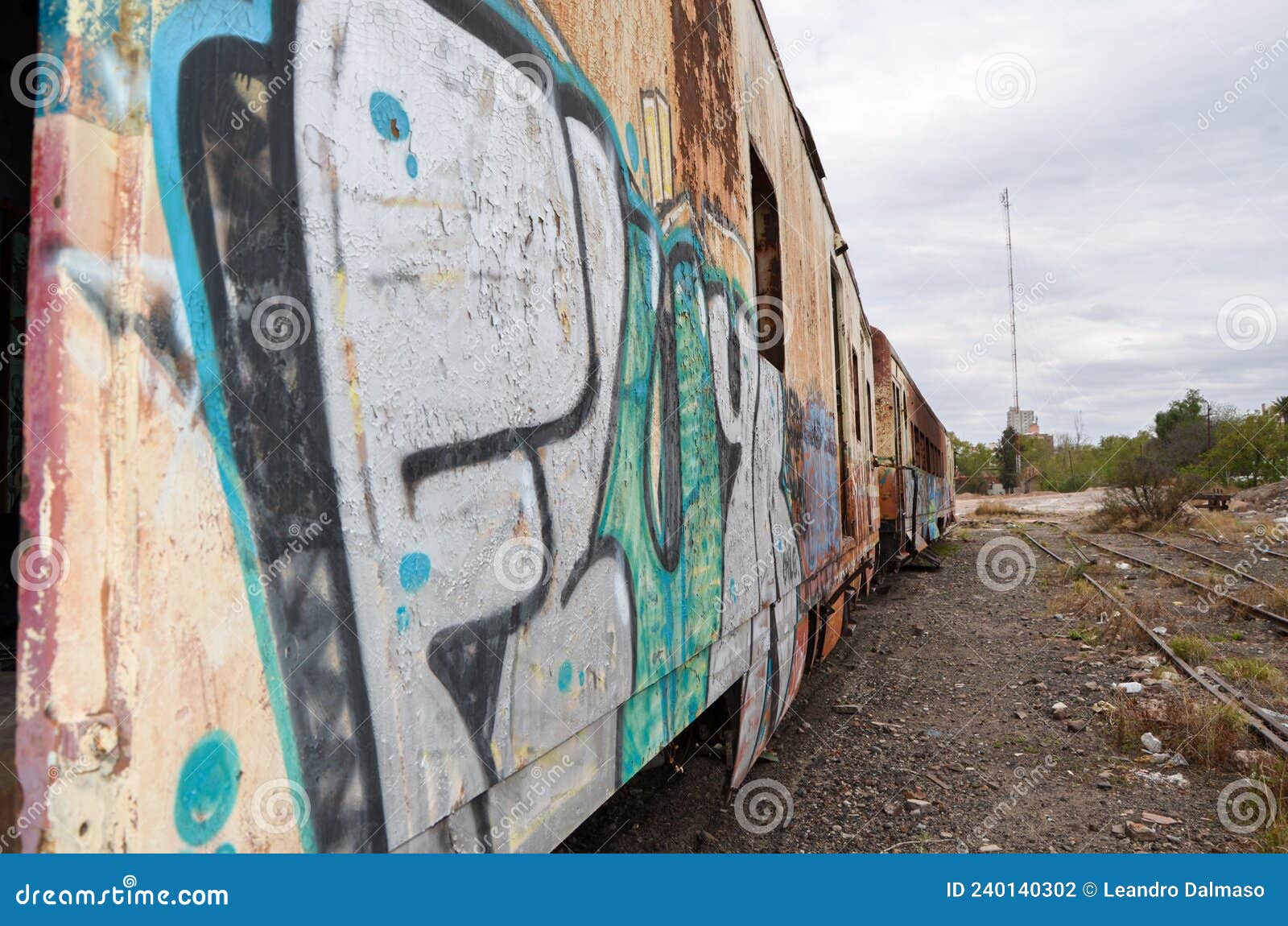Abandoned Old Train with Rust and Graffitis Editorial Photography ...