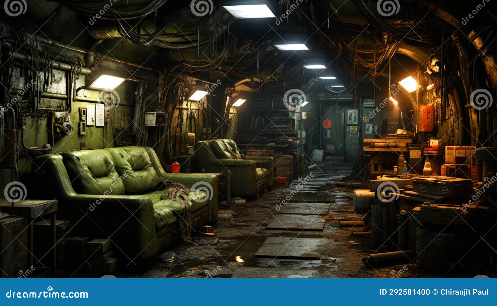 Bunker Interior Icons Set Cartoon Vector. Bed Locker | CartoonDealer ...