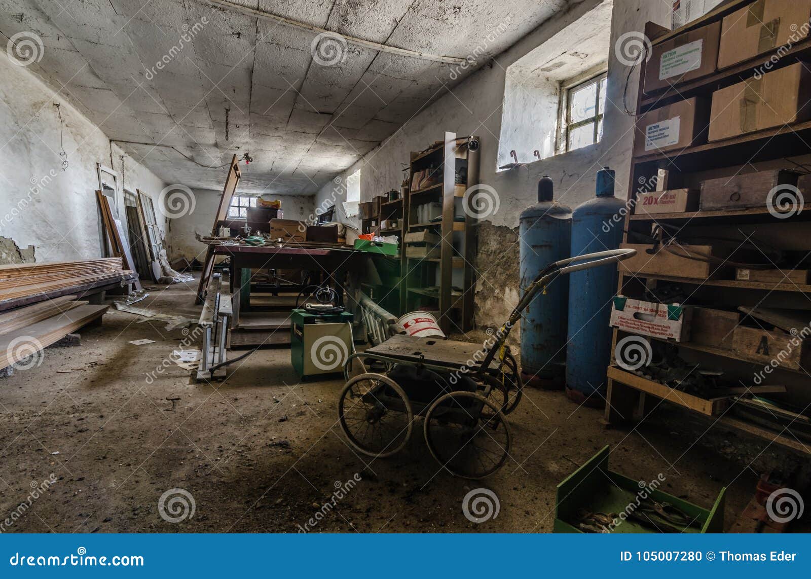 Abandoned Old Workshop with Carriage Editorial Image - Image of ...
