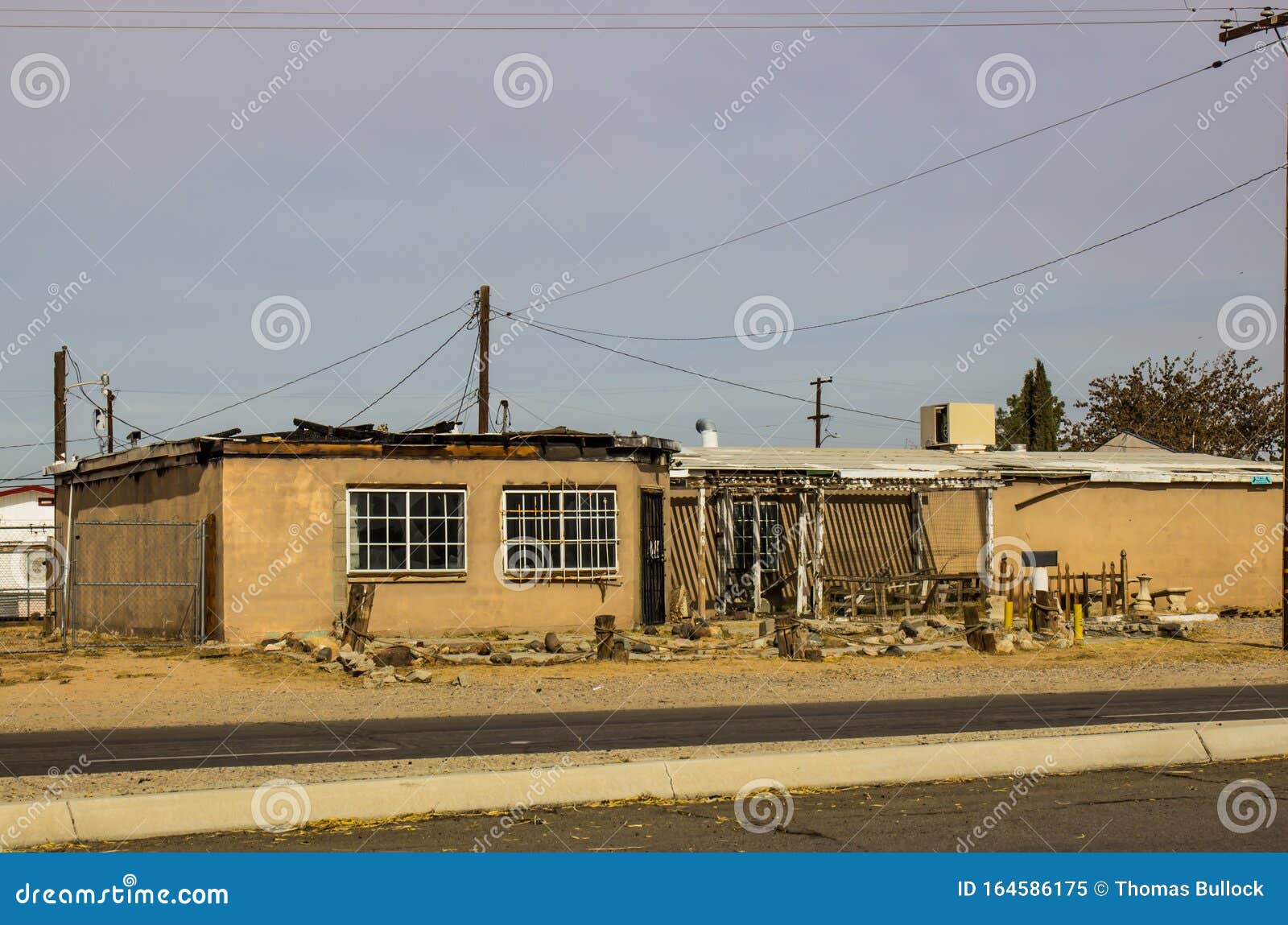 Uninhabitable One Story Home In Complete Disrepair Royalty-Free Stock ...