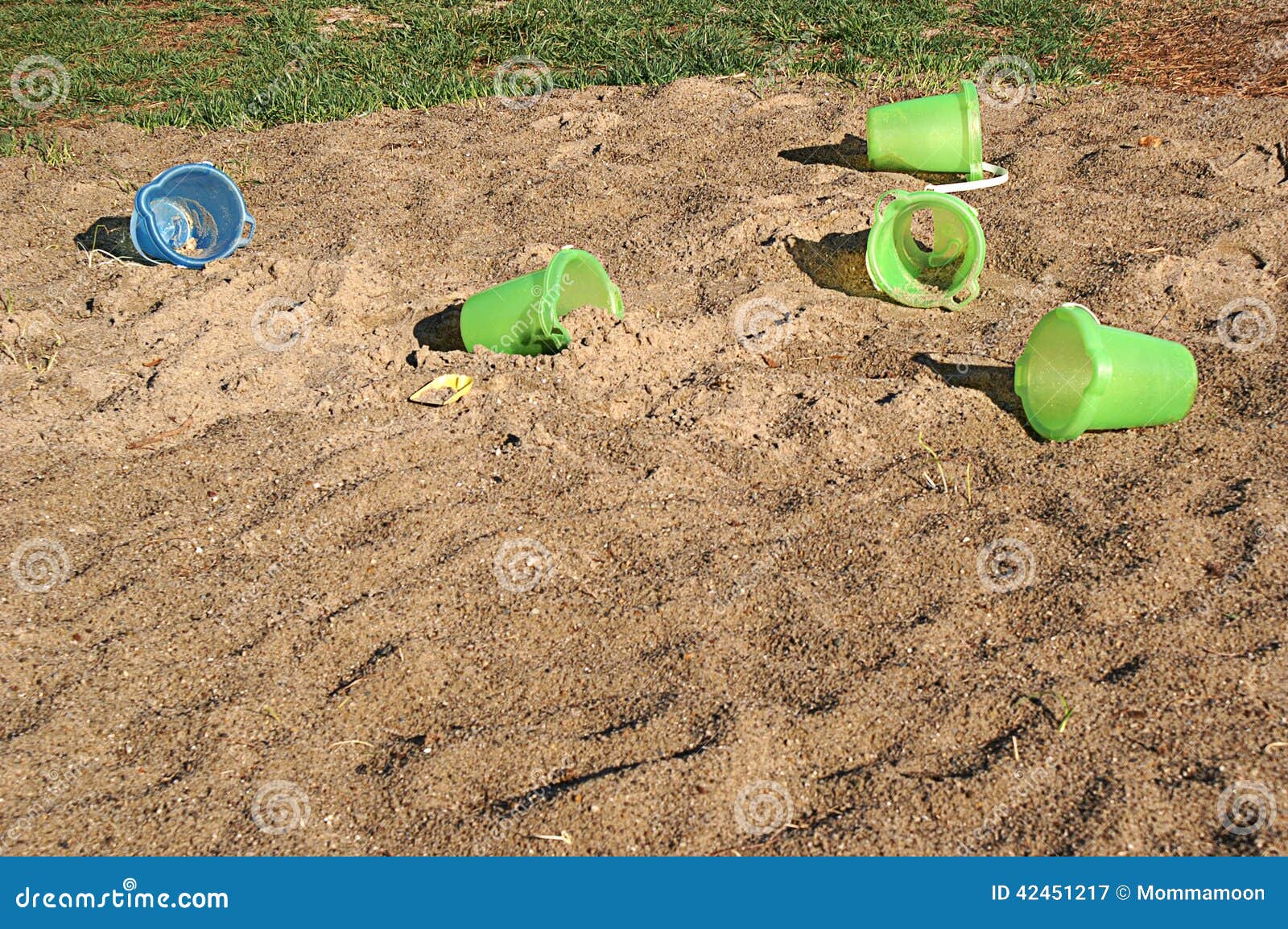 Abandoned Pails in a Sand Pile Stock Image - Image of vibrant, child ...