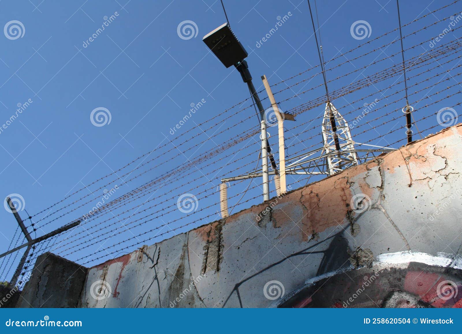 Abandoned Place with Rusty Walls and Electric Wires Stock Photo - Image ...