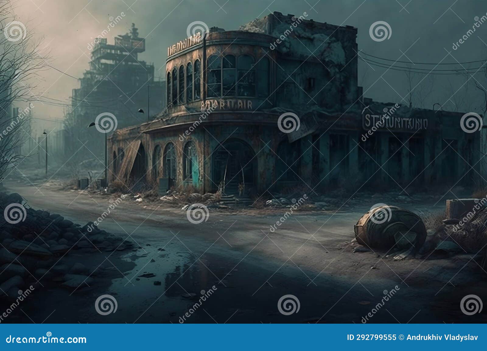 Abandoned Bed In Post-apocalyptic Forest: A Haunting Image Stock Photo ...