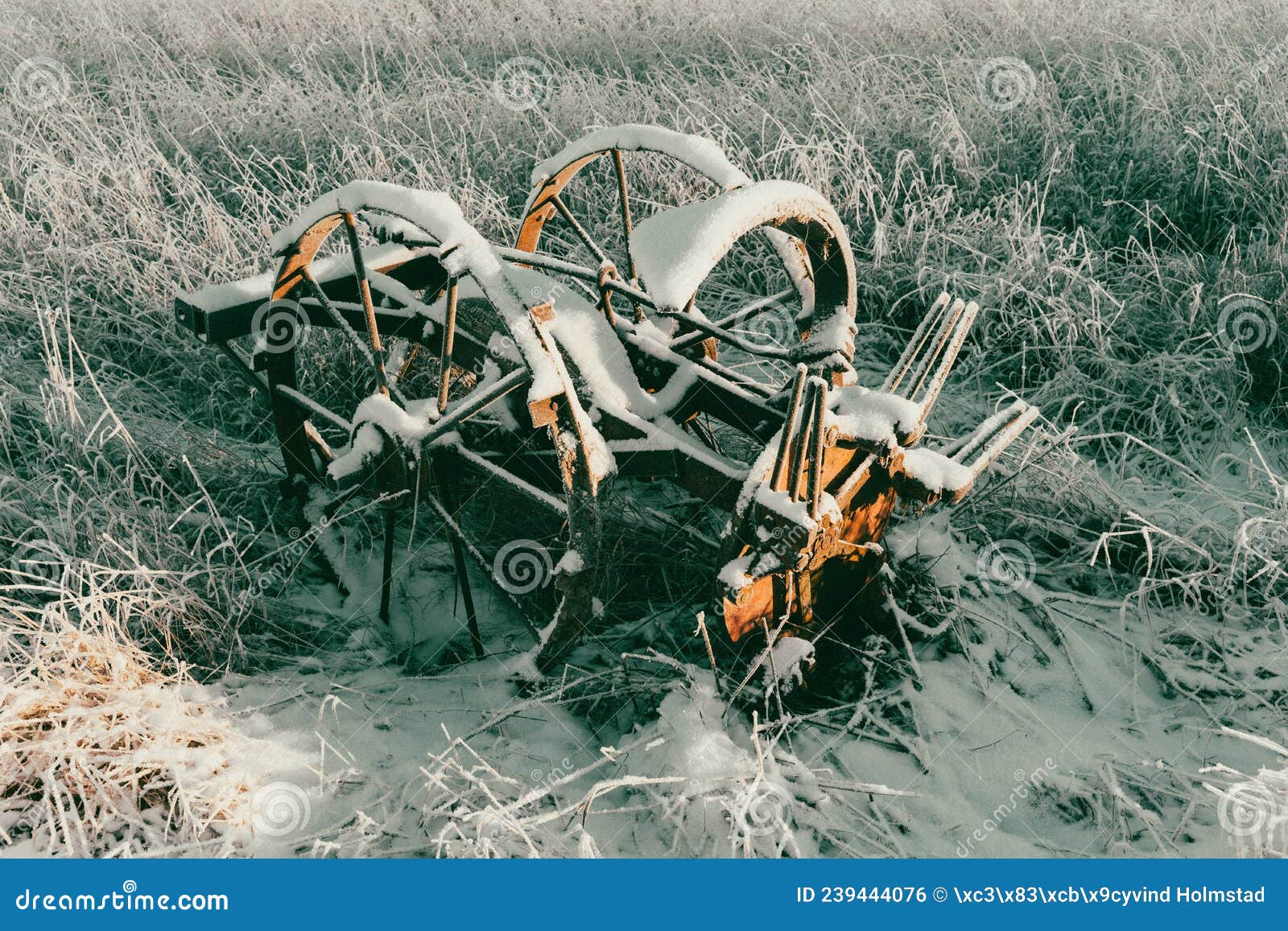 Abandoned Potato Picker in the Field Stock Photo - Image of grass ...