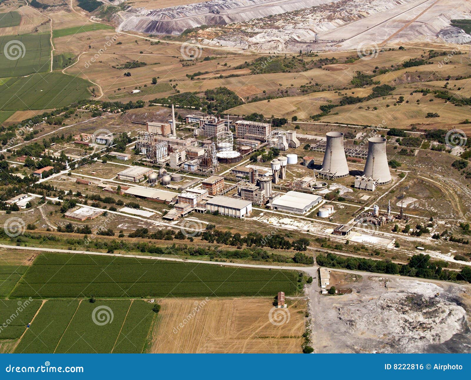 Abandoned Power Plant, Aerial Stock Photo - Image of lignite, factory ...