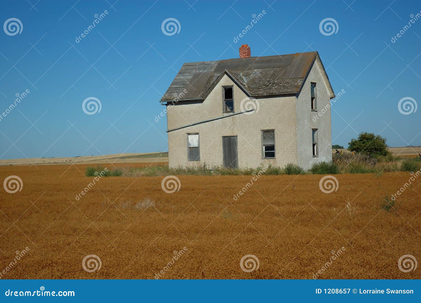 Abandoned Prairie Farm Home 2 Stock Image - Image of historic, canola ...