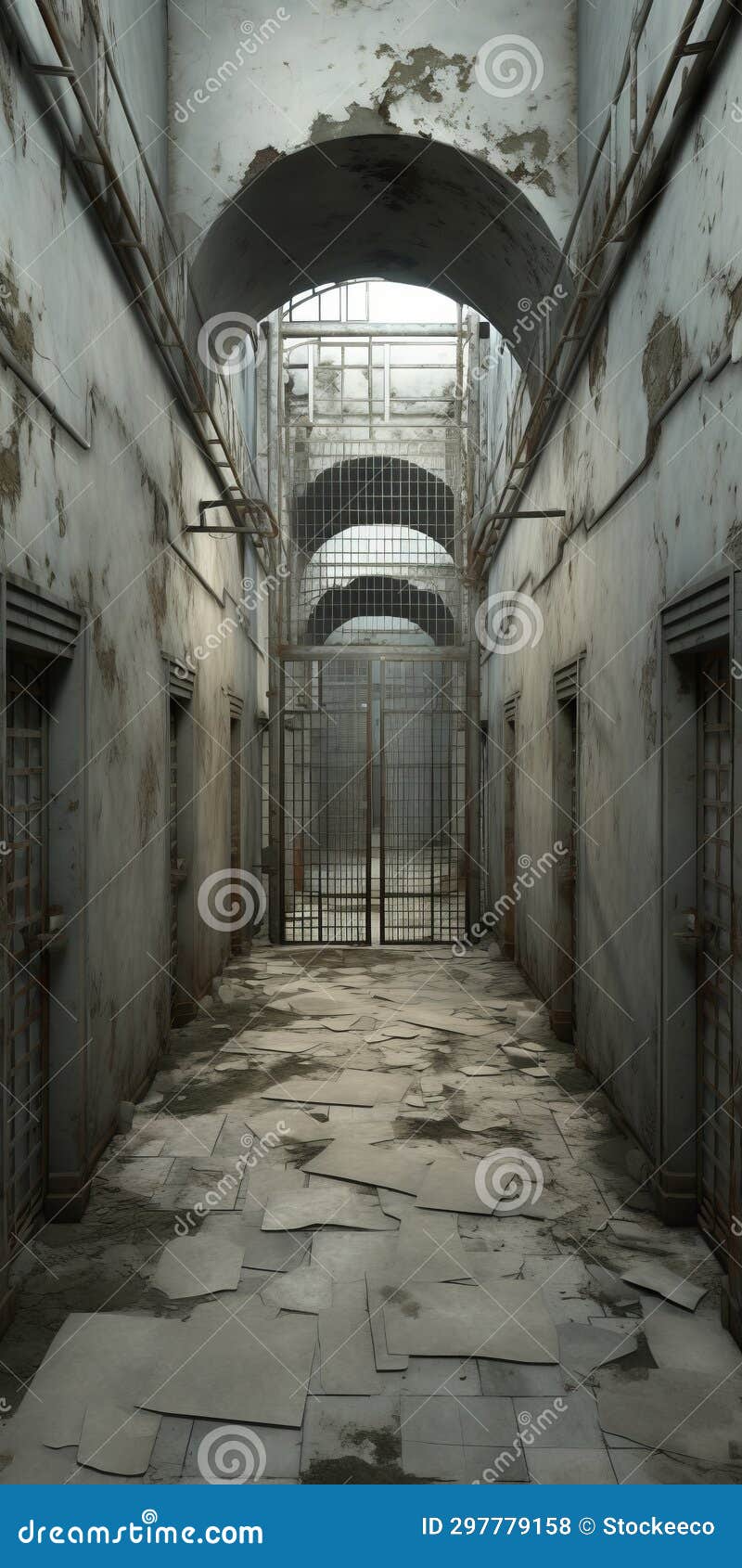 Abandoned Prison Cell: Realistic and Atmospheric Rendering Stock ...