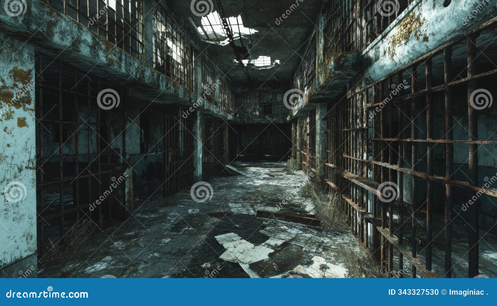 Prison Hallway, Inmates Walking In Line, Correctional Facility ...