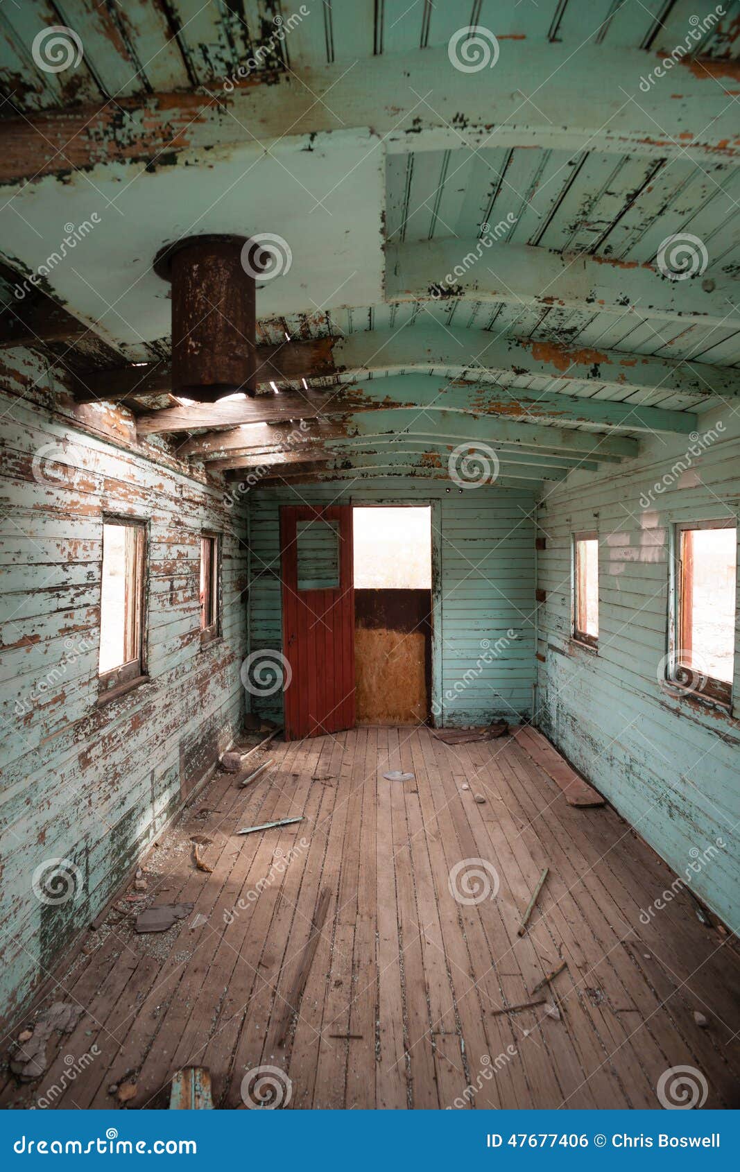 Abandoned Railroad Caboose Interior Western Ghost Town Stock ...