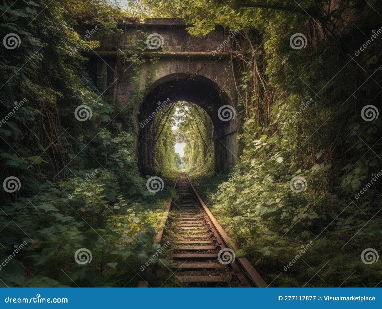 Abandoned Railway Bridge Overgrown with Nature Stock Illustration ... Abandoned Railway Bridge Overgrown with Nature Stock Illustration ...