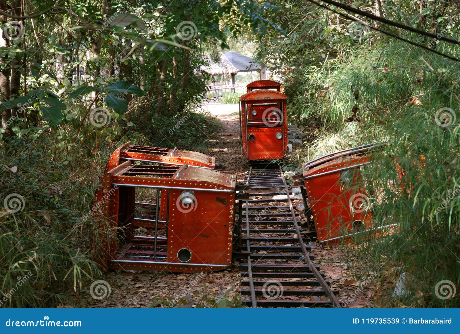 Abandoned Red Train Ride Closeup Stock Image - Image of empty ...