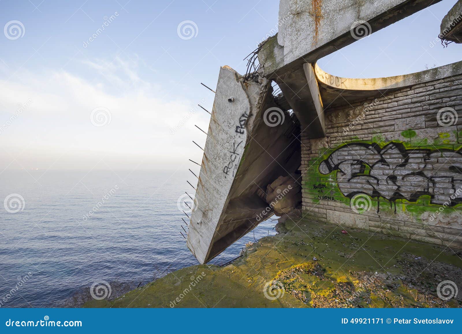 Abandoned Restaurant in Cape Galata Stock Image - Image of demolished ...