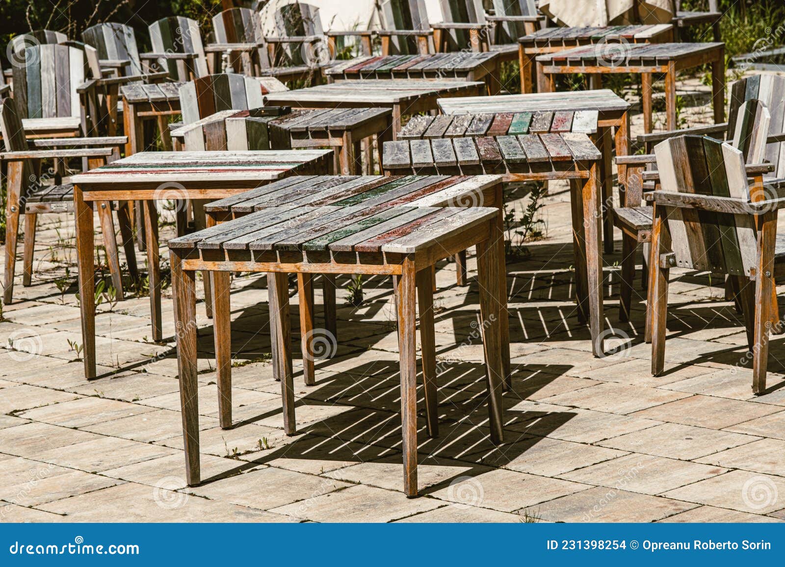 Abandoned Restaurant Table and Chairs Stock Photo - Image of decoration ...