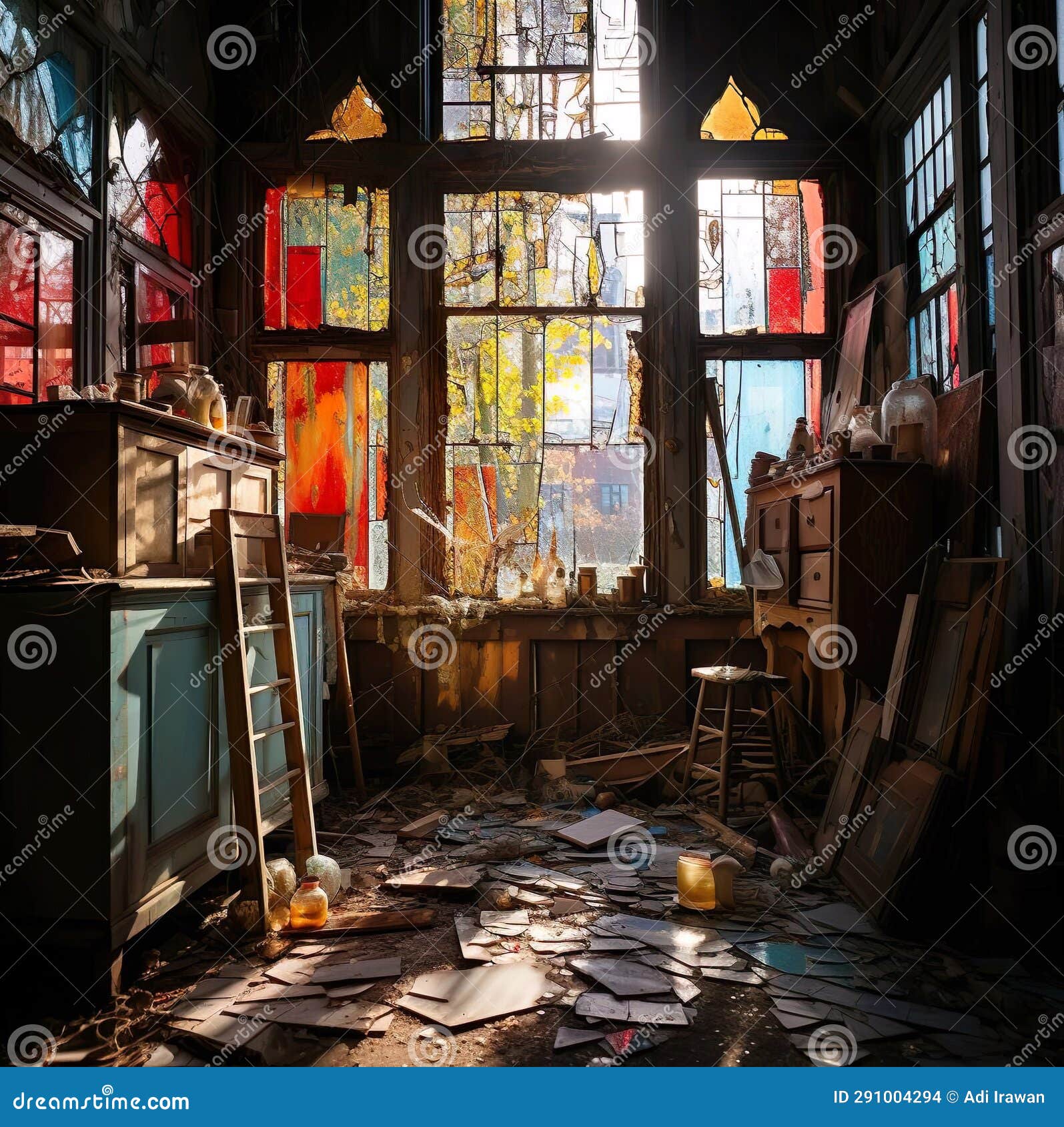 An Abandoned Room with a Messy Interior Stock Photo - Image of interior ...