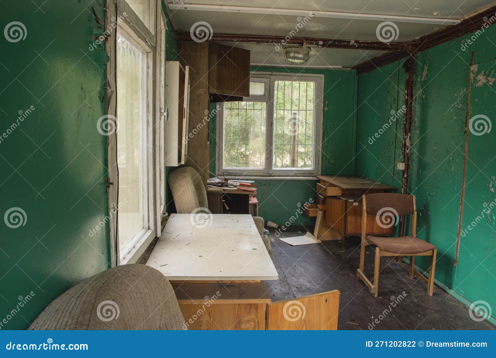 Abandoned Rooms in a Forgotten, Dilapidated House. Mess Stock Photo ...