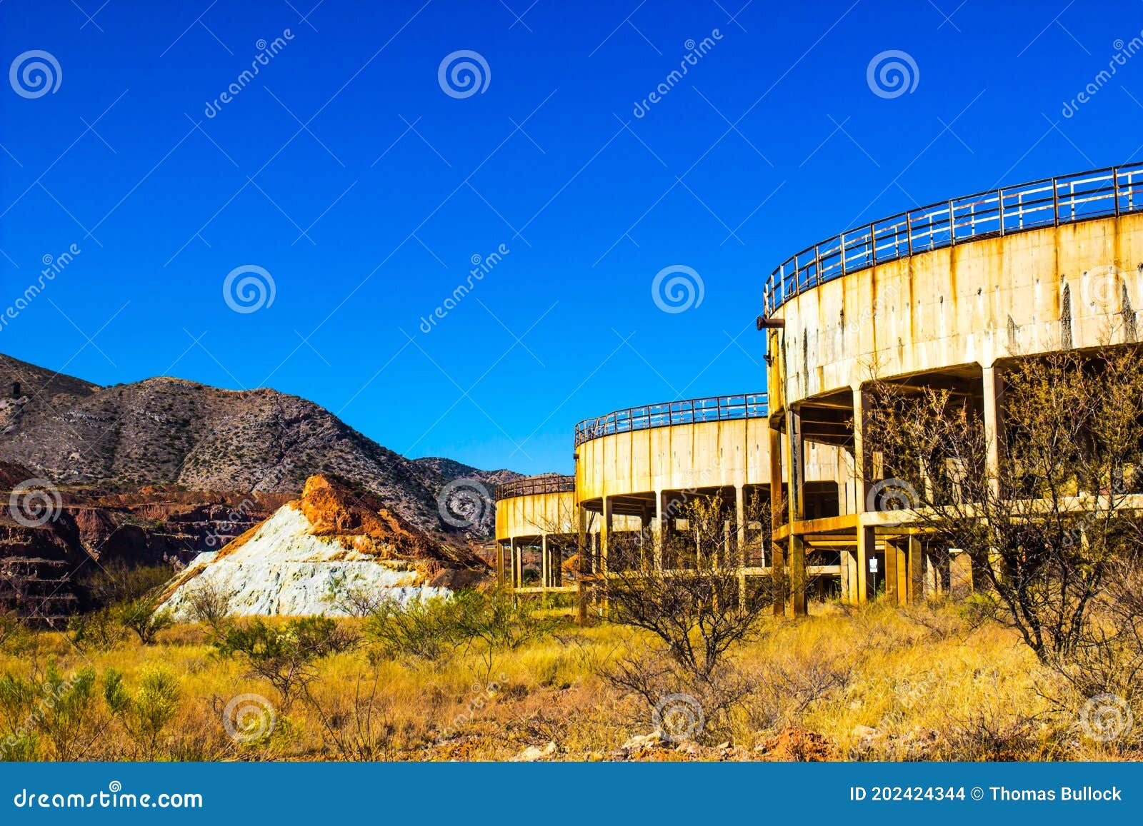 Abandoned Mining Structures at Open Pit Mining in Bisbee, Arizona Stock ...