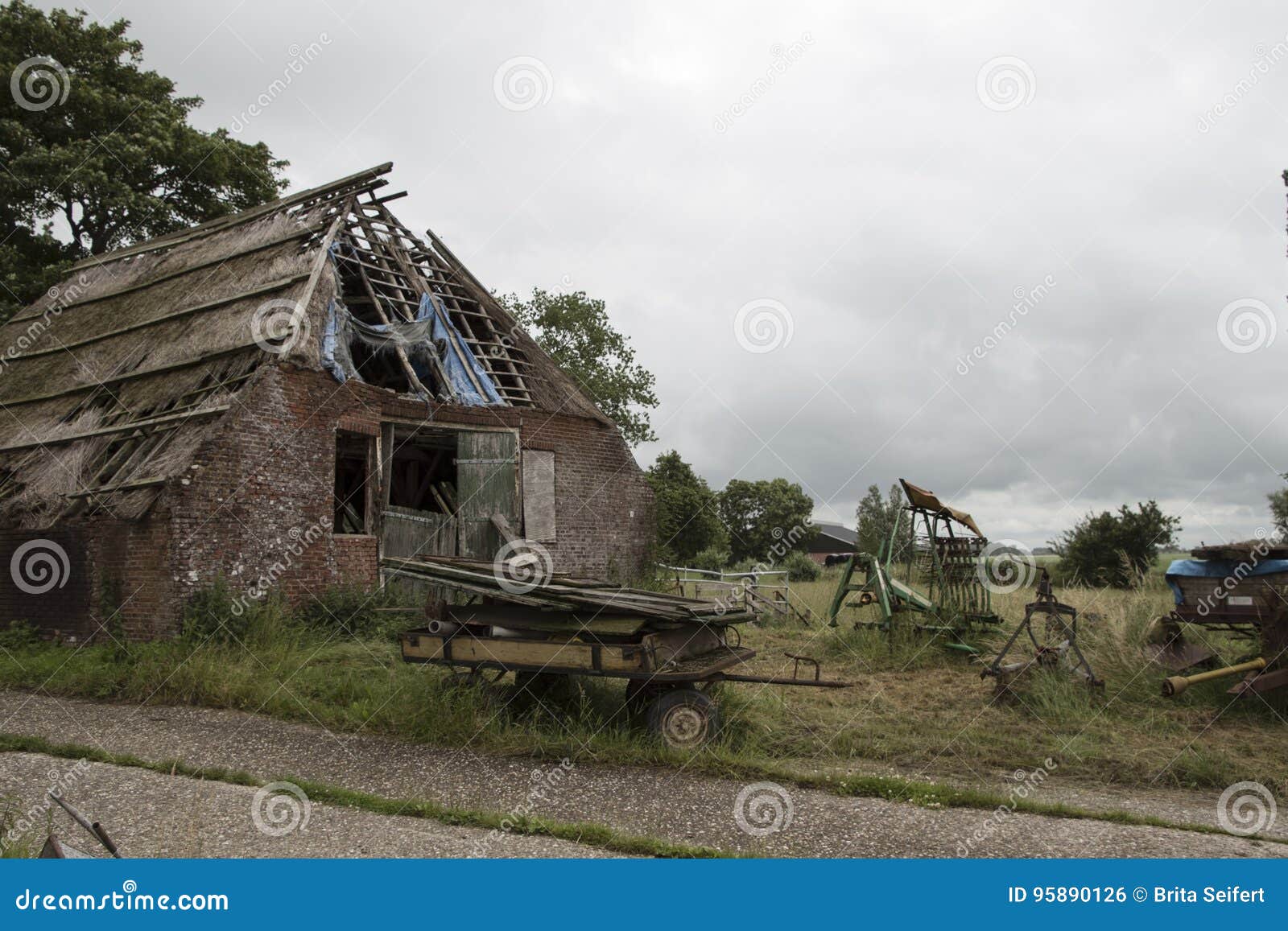 Abandoned Ruin of a Dutch Farmhouse Stock Photo - Image of landmark ...