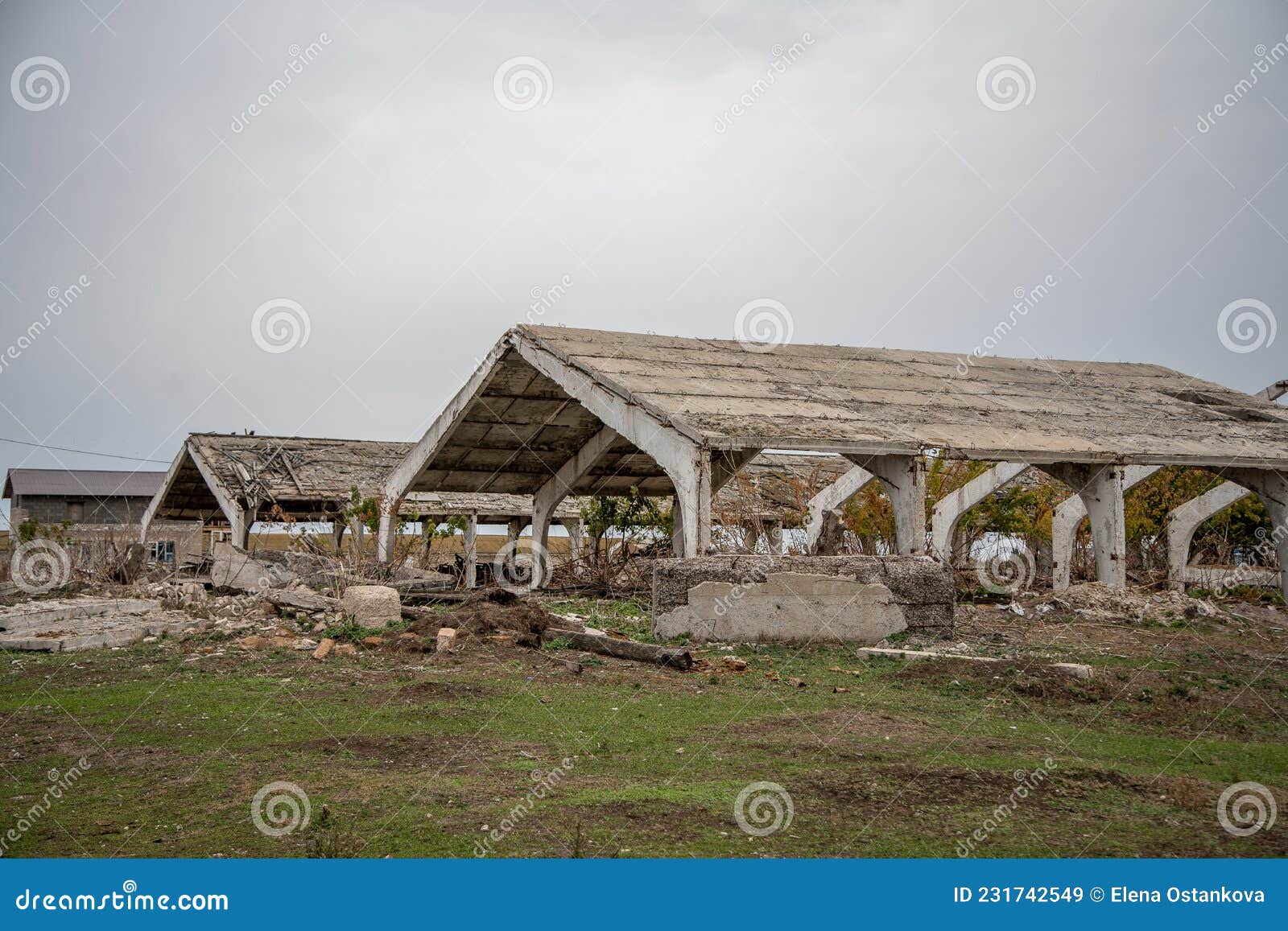 Abandoned Ruined Farm Structures Stock Image - Image of wooden, aged ...