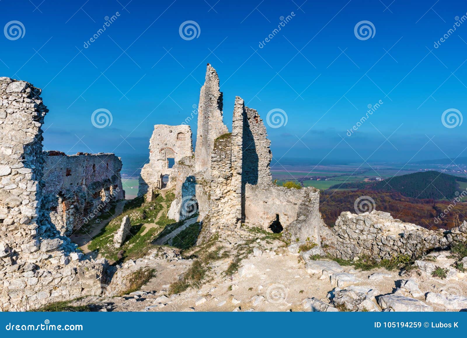 Abandoned Ruins of Medieval Plavecky Castle in Autumn Stock Image ...