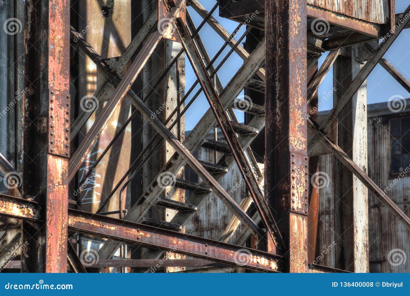 Abandoned Rusted Industrial Structures in Old Port Stock Photo - Image ...