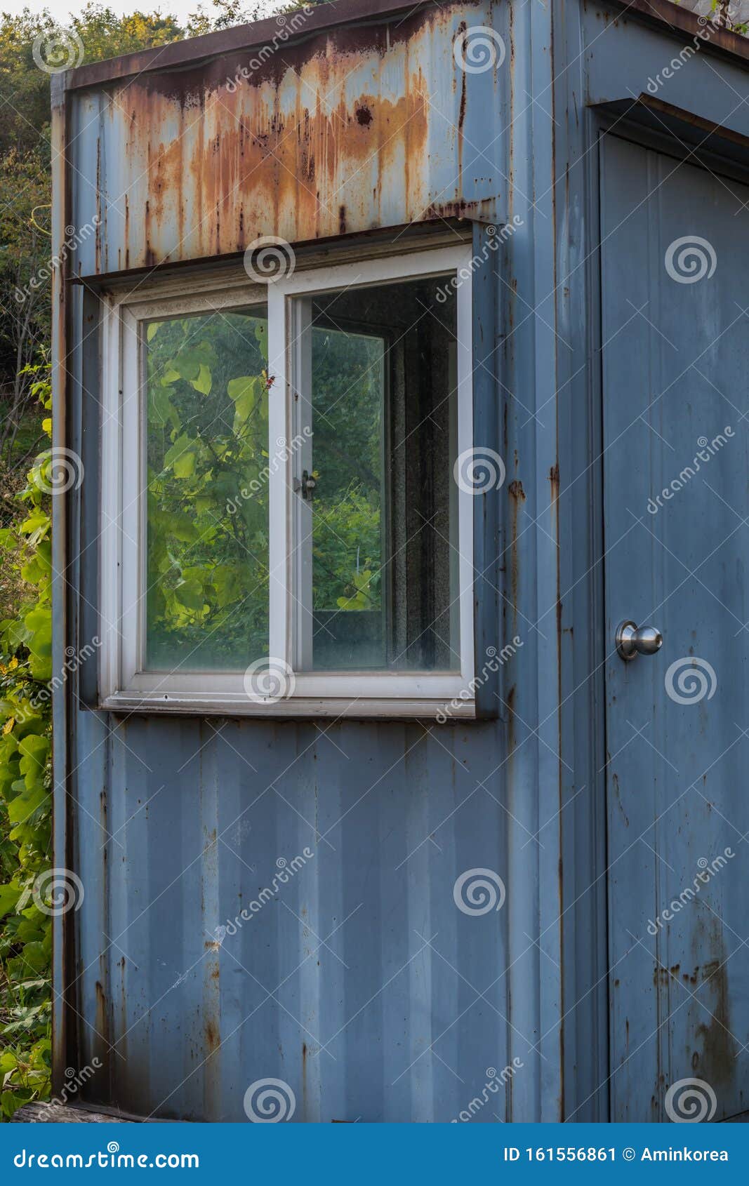 Abandoned Rusted Metal Guardhouse Stock Image - Image of guardhouse ...