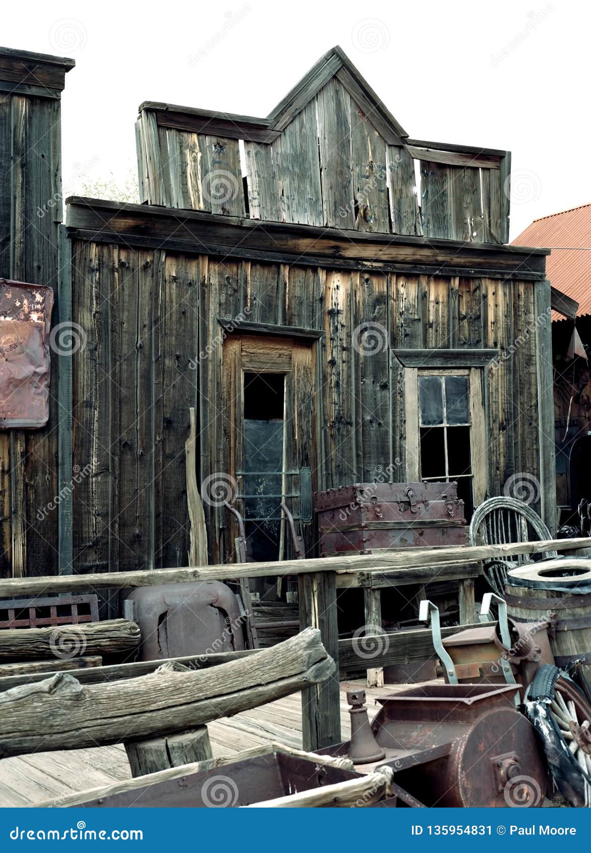 Abandoned Rustic Building in Old Town Stock Image - Image of ...