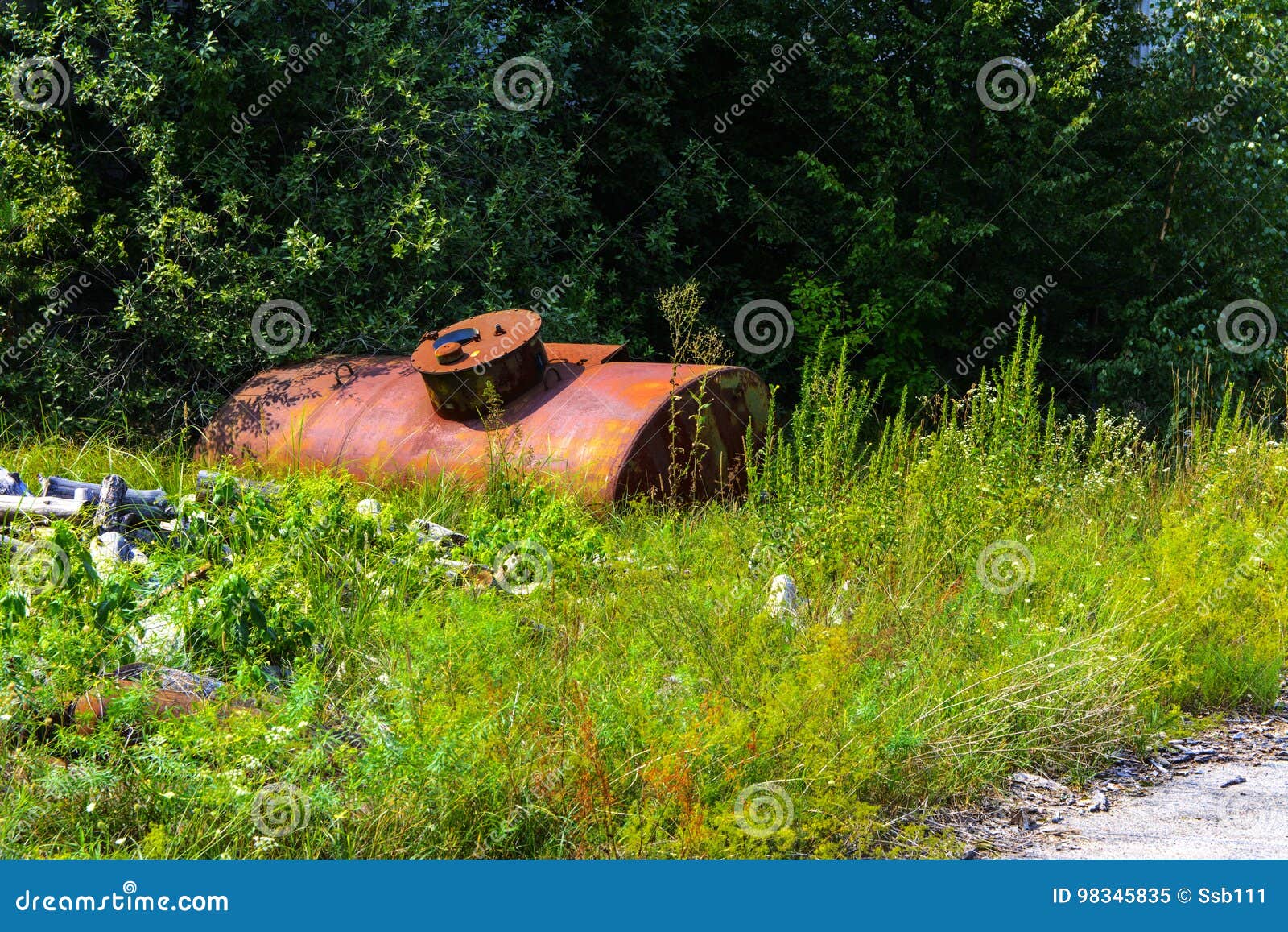 Abandoned Rusty Container for Combustible Materials. Stock Image ...