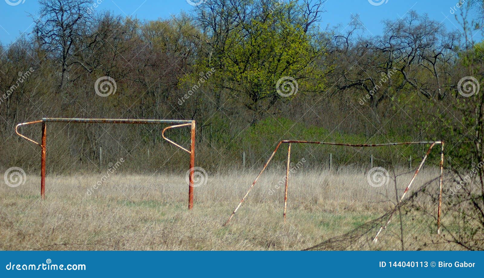Football Gates To The Sports Ground In The City Yard On The Background ...