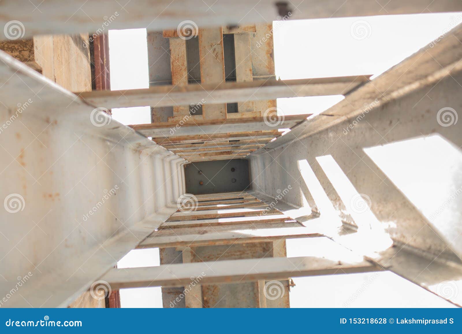 Abandoned Rusty Iron Pillar with Harsh Sun Light during Afternoon Stock ...