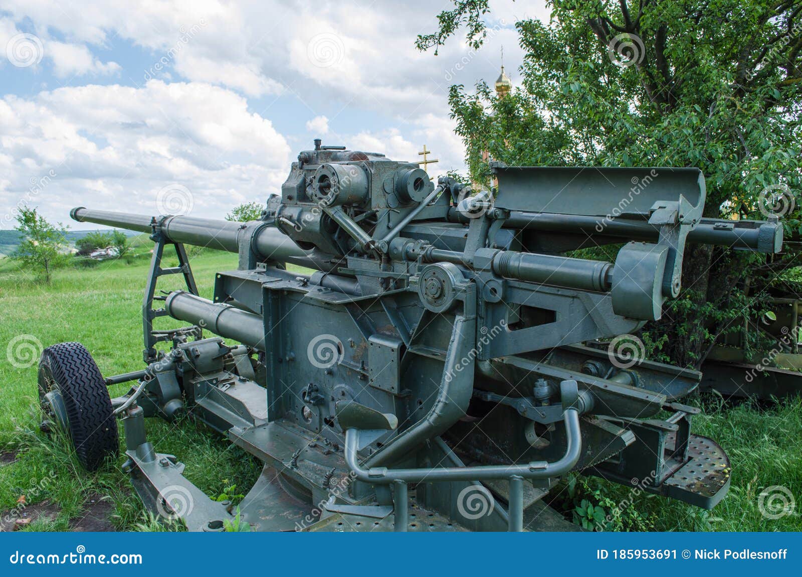 Abandoned Rusty Military Artillery in the War Fields Stock Image ...