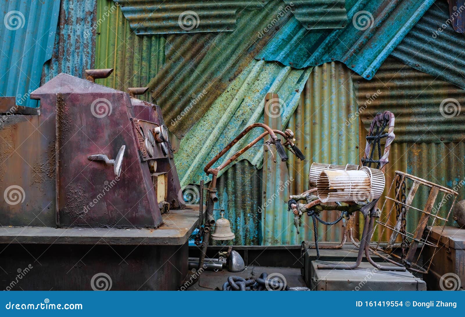 Abandoned Rusty Old Machine Cockpit Closeup Detail View Stock Photo ...