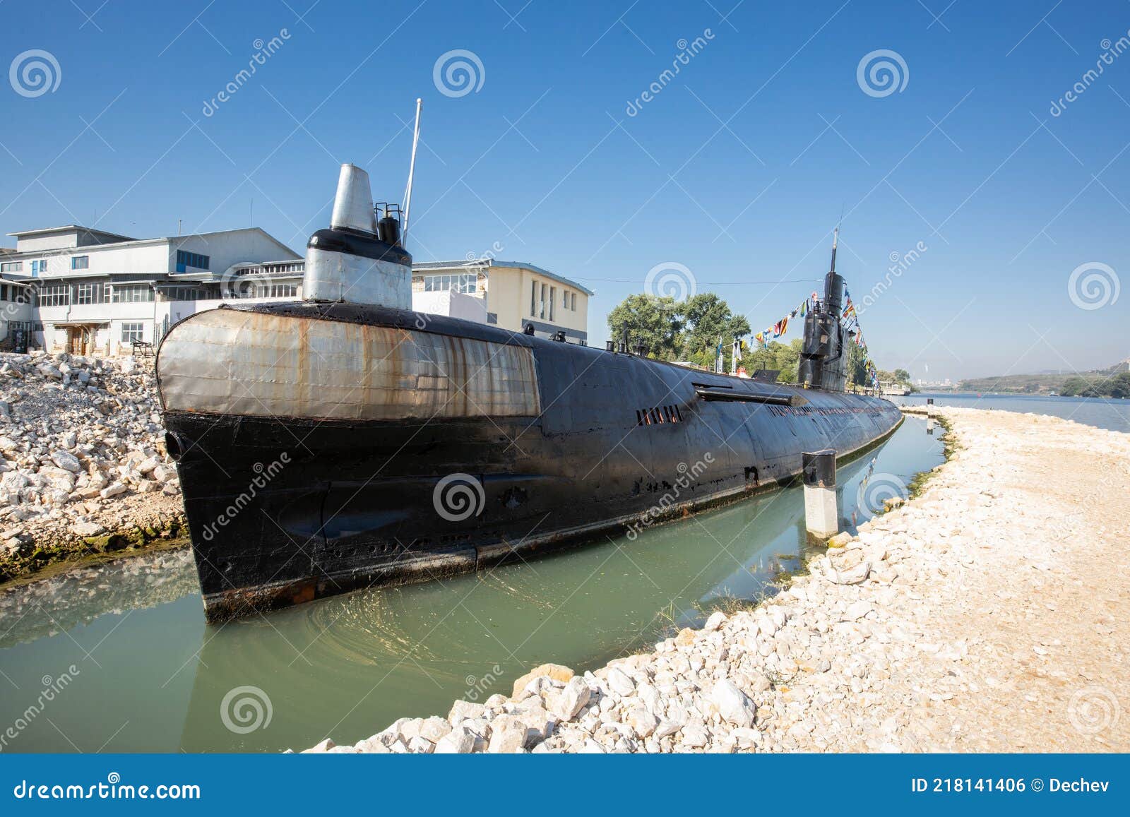 An Abandoned, Rusty Old Soviet Union Submarine in Bulgaria Stock Photo ...
