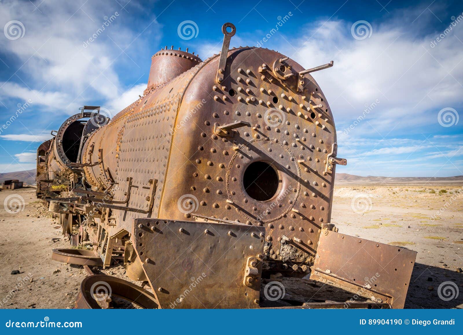 Abandoned Rusty Old Train in Train Cemetery - Uyuni, Bolivia Stock ...